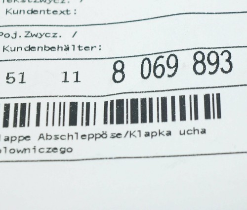 NEW BMW X7 G07 M FRONT BUMPER TOW HOOK EYE COVER 51118069893 ORIGINAL ...