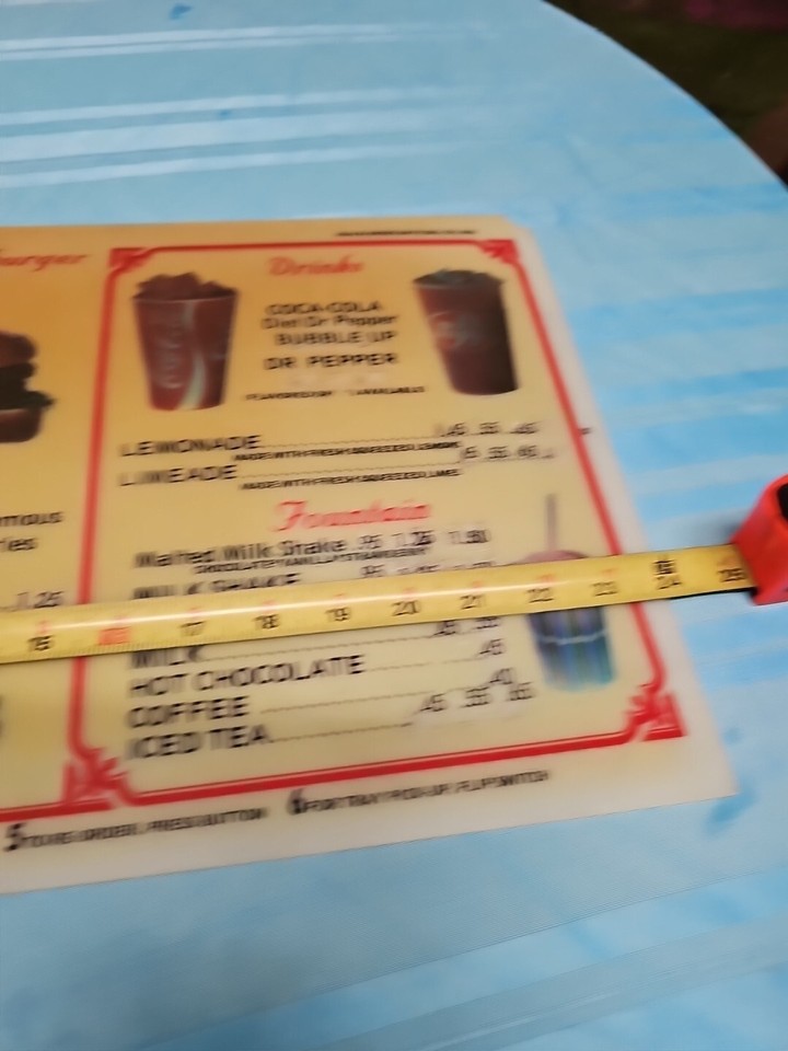 Vintage Taylor's Steakbuger Drive Inn Nostalgic Retro Diner Menu Board ...