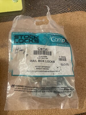 CompX National C8735 , Mail Box Locks , Keyed Different , Bright Nickel ...