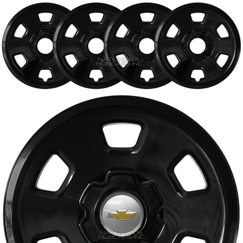 4 Black 2021 2022 Chevy Colorado WT 17" Wheel Skins Hub Caps Steel Rim ...