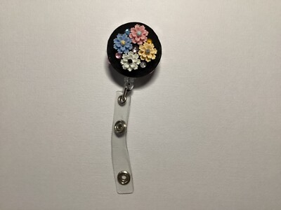 Rhinestone Bling Retractable Reel ID Holder | eBay
