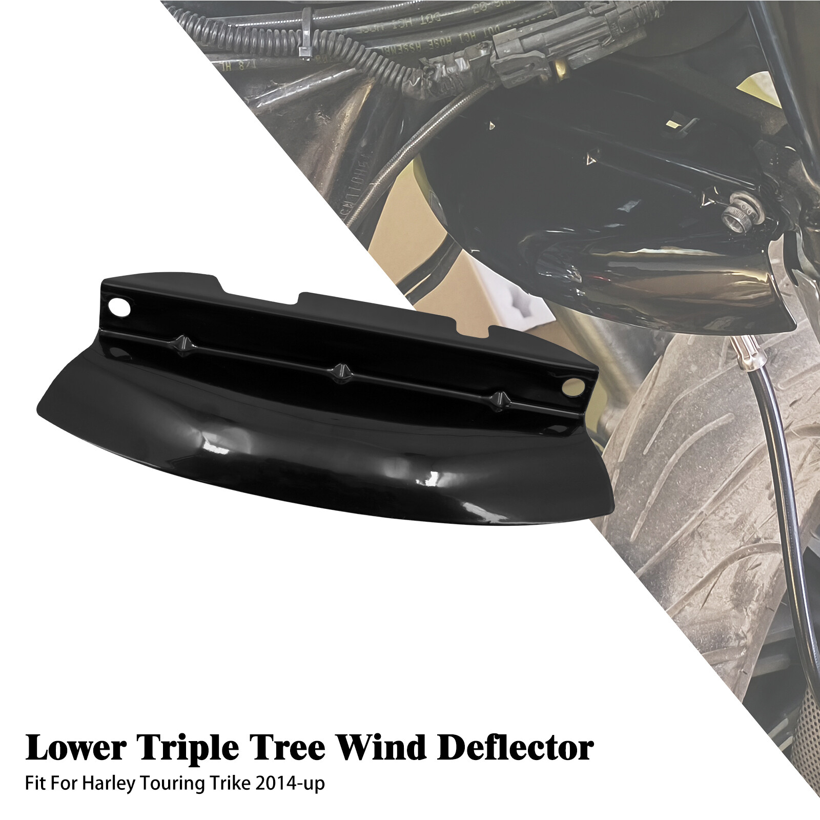 Black Lower Triple Tree Wind Deflector Fit For Harley Touring Road ...