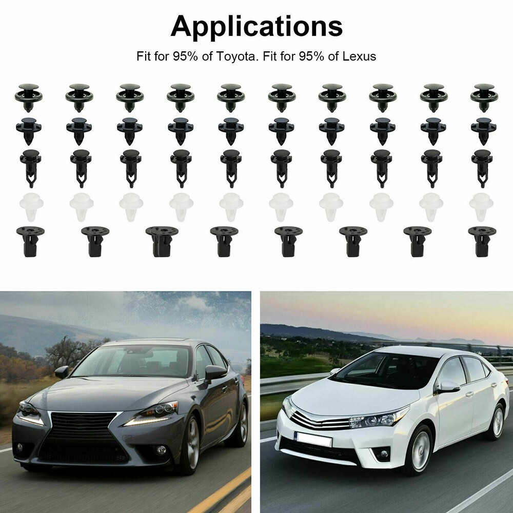 100PCS For Toyota & Lexus Trim Panel Bumper Fastner Clips Fender Push ...
