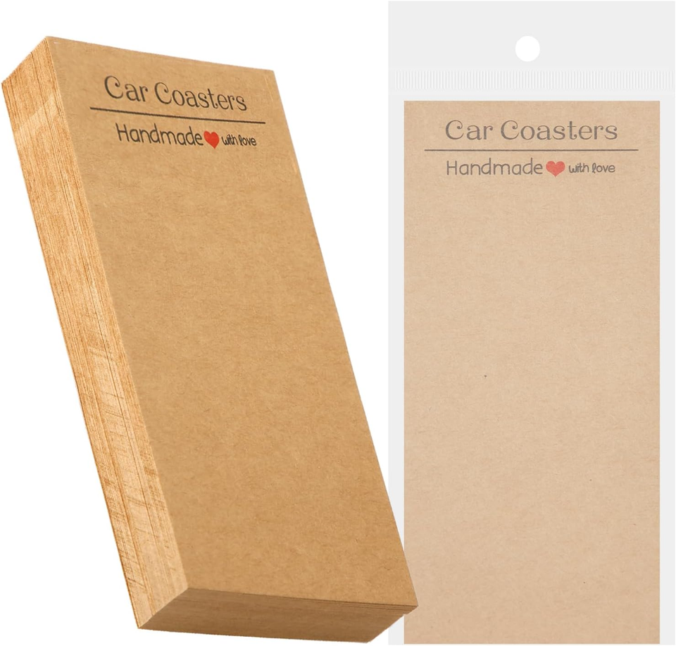 6.89X3.15 Inch 50Pcs Car Coaster Packaging for Selling, Including Paper ...