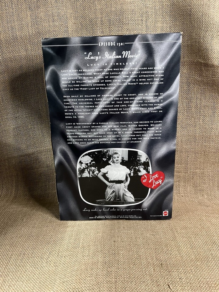 Mattel I Love Lucy Collector Edition Episode 150 'Lucy's Italian Movie ...