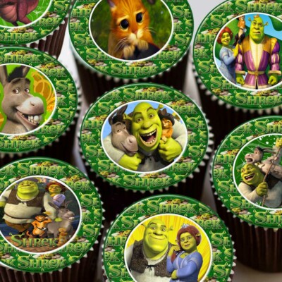 SHREK & FRIENDS MIXED IMAGES SHREK BORDER LOGO EDIBLE CUPCAKE TOPPER ...