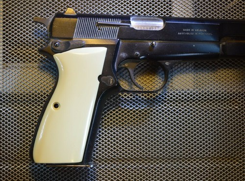 Browning Hi Power Frames 9mm Ivory Look Polymer Grips! Great For ...