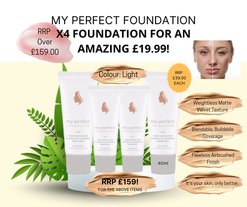 x4 My Perfect Cosmetics Company - My Perfect Foundation - Light - 40ml ...