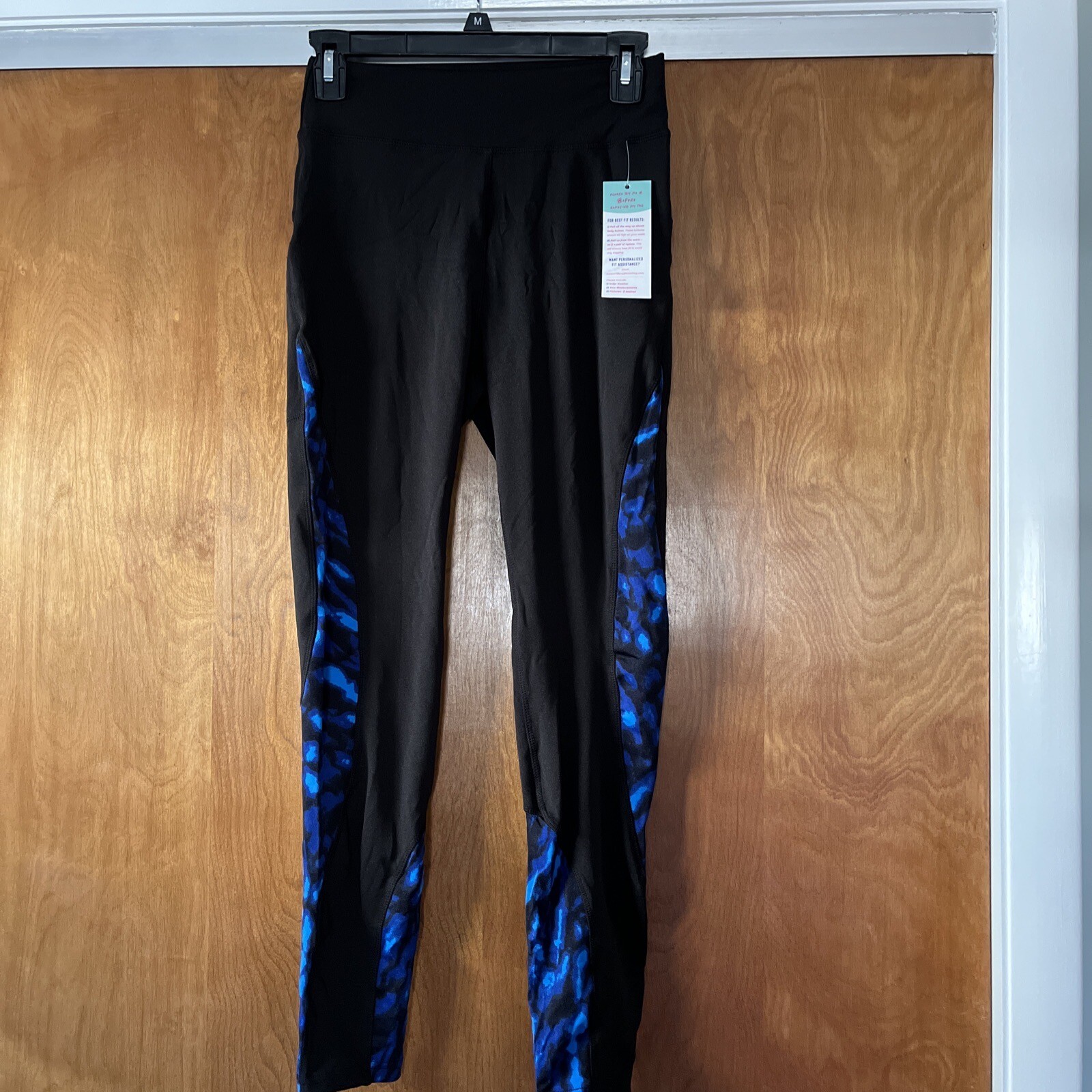 POP Fit Piper Style Leggings Black And Blue Size S | eBay