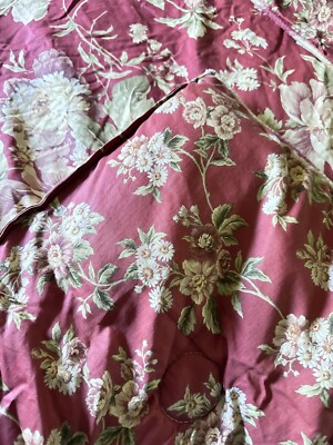 VTG Waverly Red/ Multicolored Queen Floral Comforter Reversible 100% ...