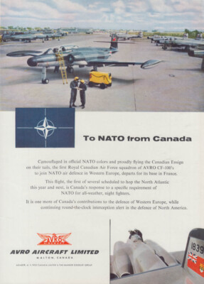 To NATO from Canada Avro CF-100 / Kaman HOK Helicopter ad 1957 | eBay