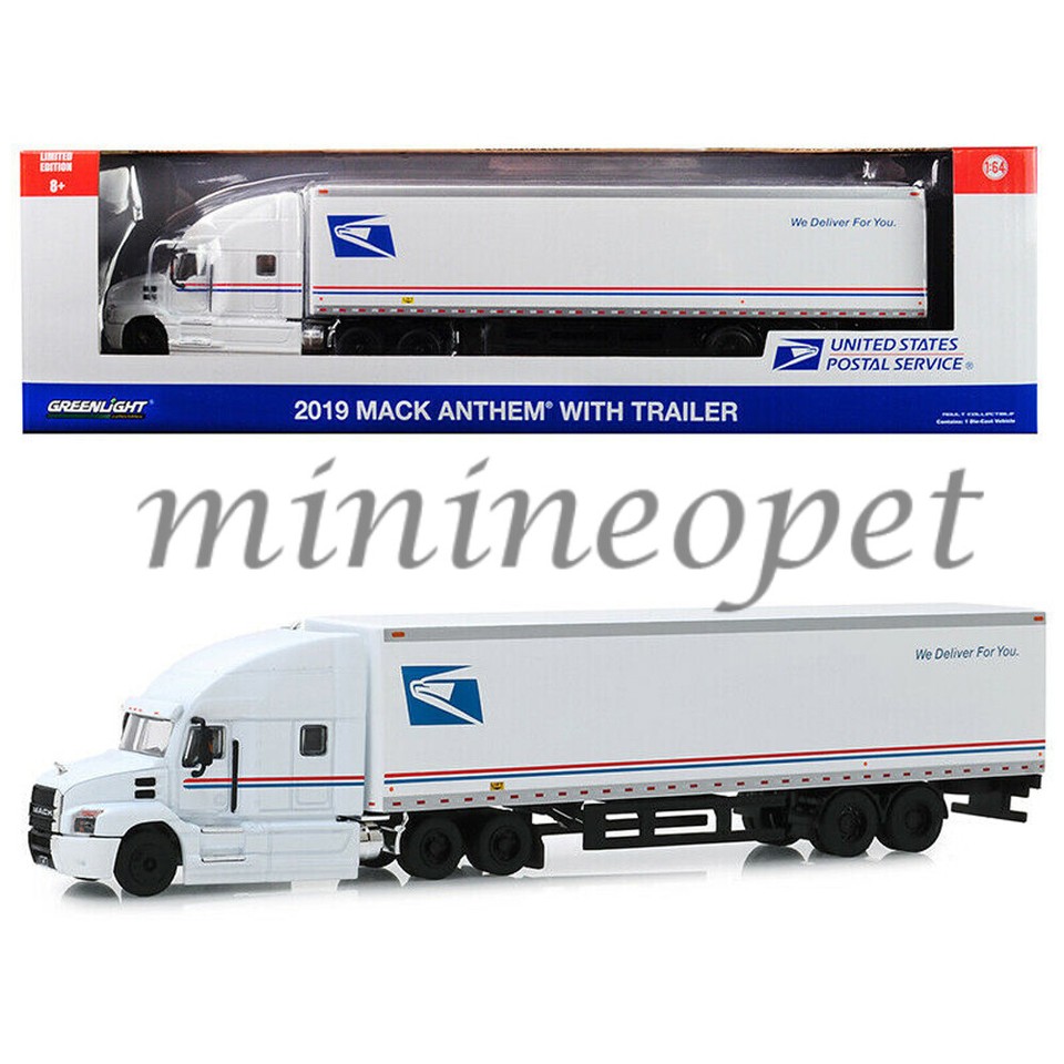 GREENLIGHT 30090 2019 MACK ANTHEM 18 WHEELER TRACTOR TRAILER 1/64 USPS ...