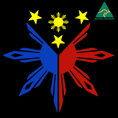 Philippines Star and Sun Flag Colours Vinyl Decal Sticker 12 cm x 10 cm ...