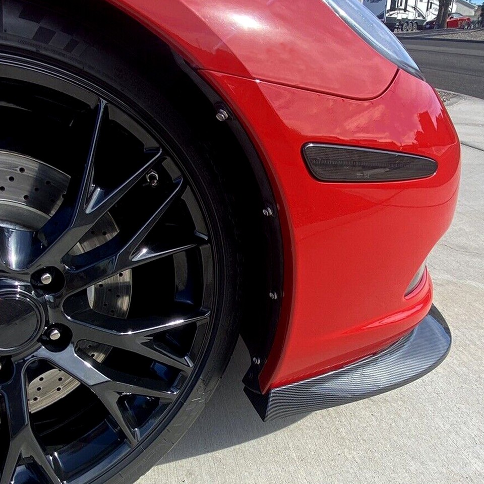 HECASA For 05-13 Corvette C6 Base Front Lip Splitter ZR1 Style Carbon ...