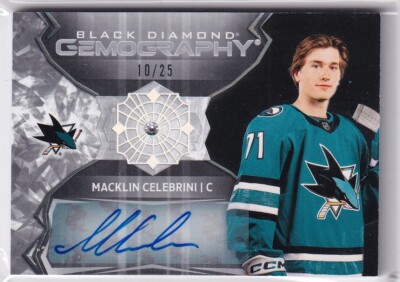 2024-25 UD Black Diamond Hockey Macklin Celebrini Gemography Auto #10/ ...