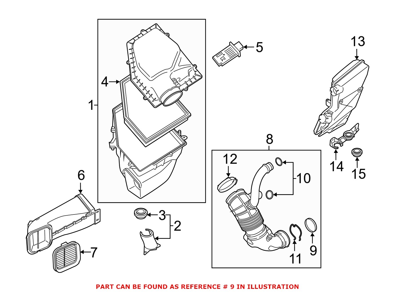 BMW OEM 17-18 540i 3.0L-L6 AIR INTAKE-ENGINE-tube seal 13718648429 for ...