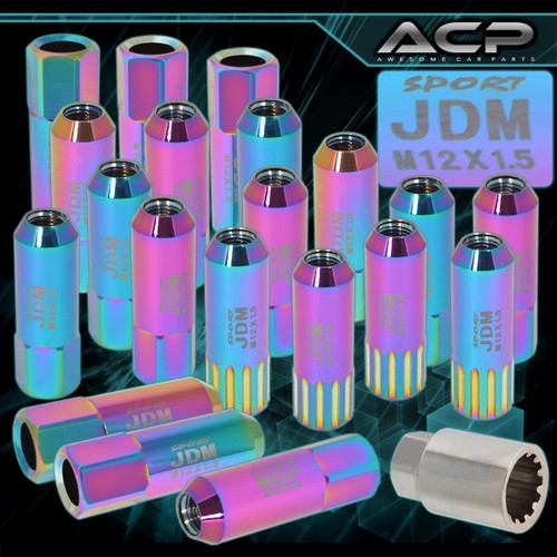 Universal M12X1.5mm Thread Locking Lug Nut JDM Wheel Rims 20 PCS Kit ...