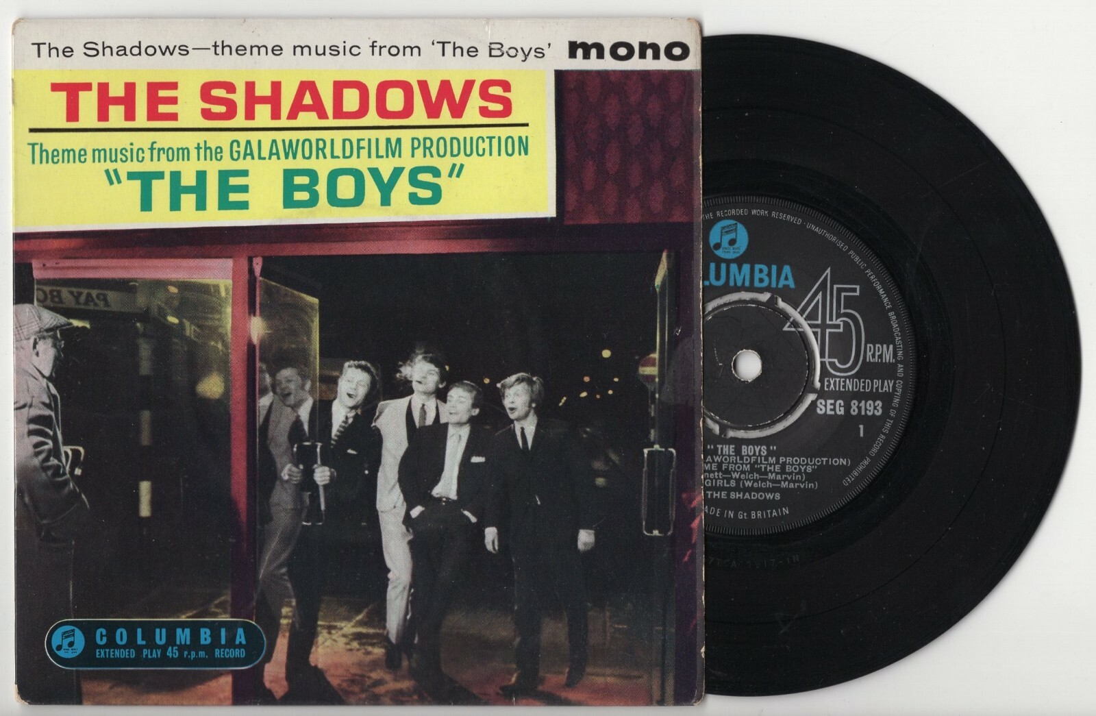 The Shadows Theme Music from The Boys 1962 Original UK EP Columbia Seg ...