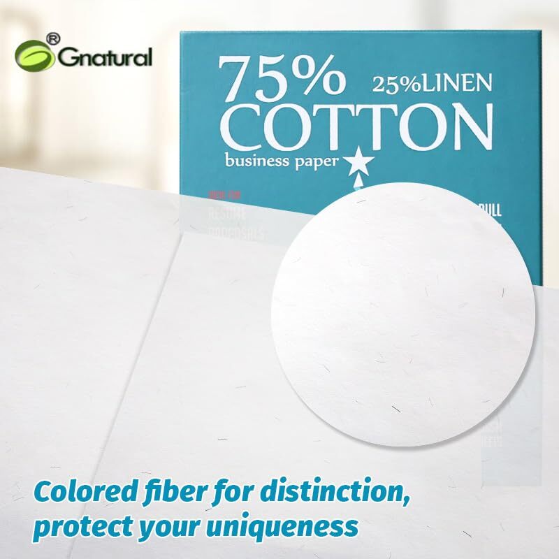 75% Cotton 25% Linen Paper 85gsm Inkjet Printing Paper 8.5x11 White ...