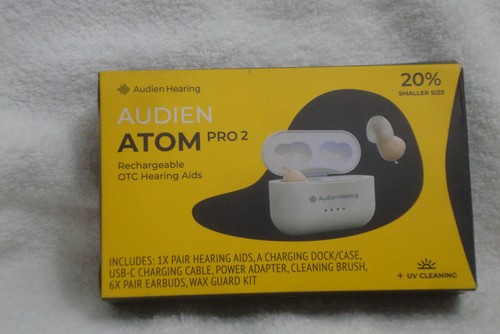 Audien Atom Pro 2 Wireless Rechargeable OTC Hearing Aids Open Box | eBay