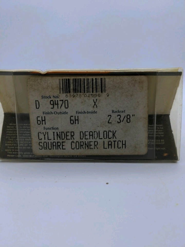 Weiser D 9470 DC9470 6H Single Sided Cylinder Deadbolt Brass Or bronze ...