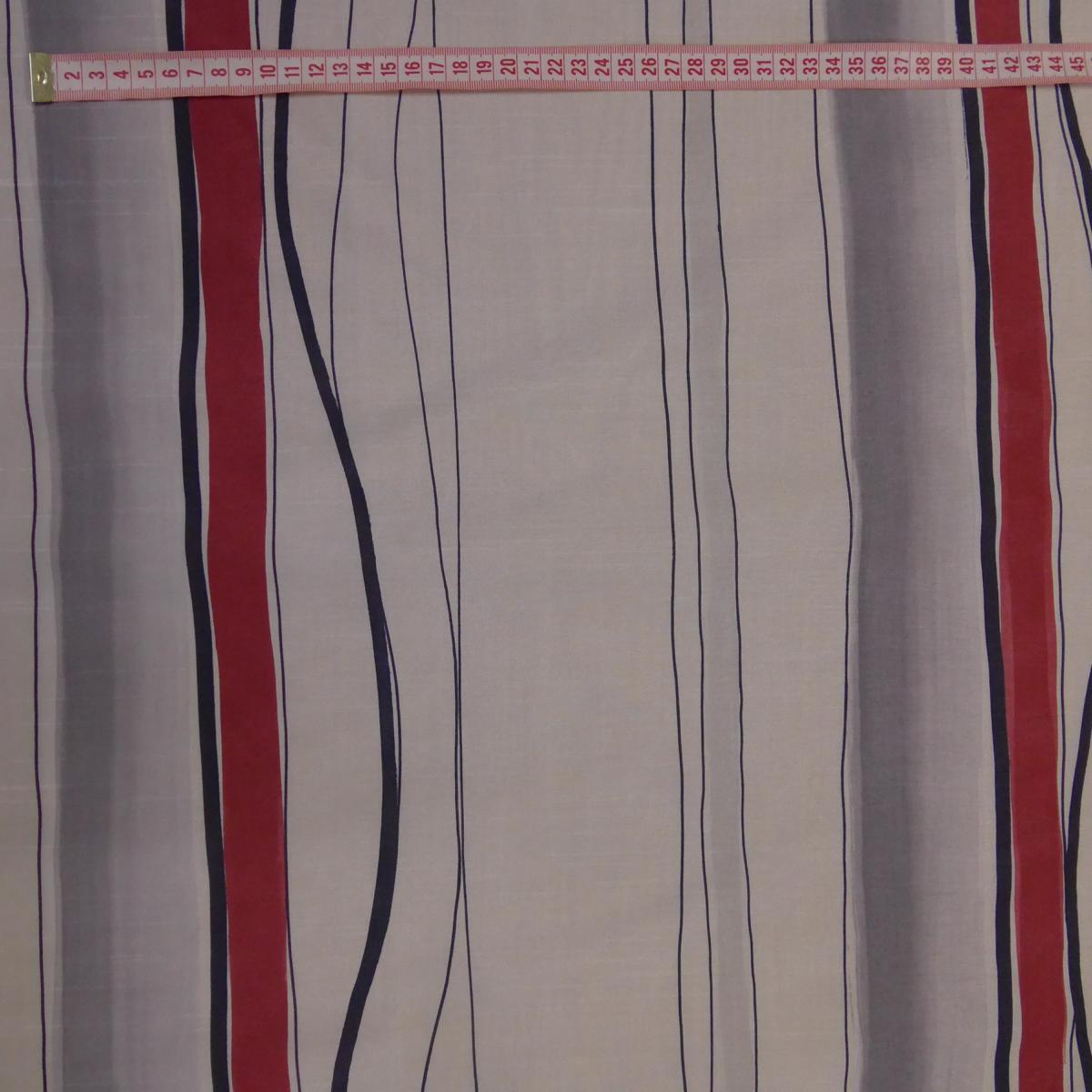 Dekostoff rot grau natur längs gestreift 143cm breit Meterware | eBay