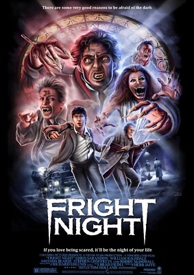 Fright Night 1985 one sheet poster print 27x40" 80s horror Tom Holland ...