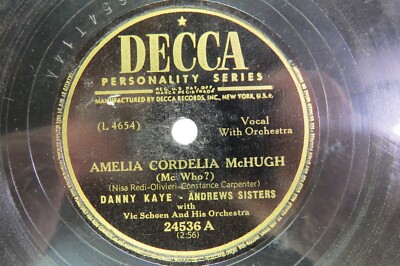 Danny Kaye & Andrews Sisters - DECCA 24536 - Amelia Cordelia McHugh | eBay