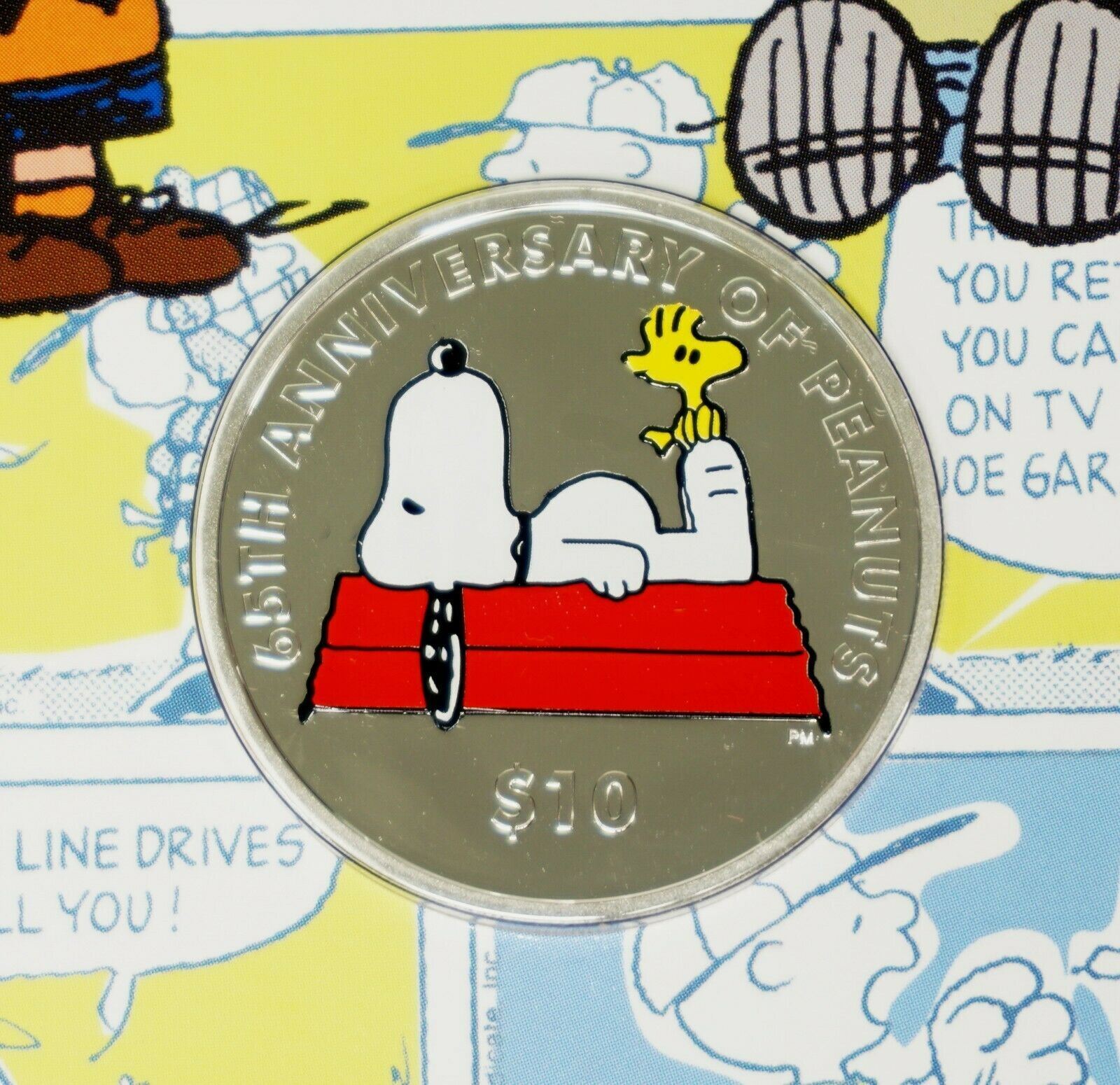 2015 $10 Proof Sterling Silver Snoopy - British V.I. 65th Anniversary ...