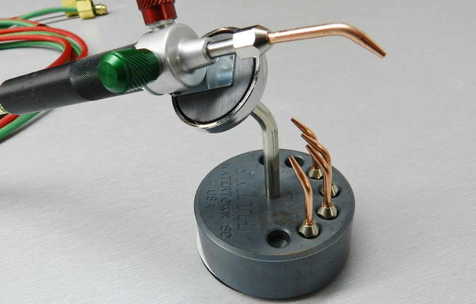 Smith Little Torch 23-1001D USA with 5Tip & Magnetic Torch Holder Stand ...