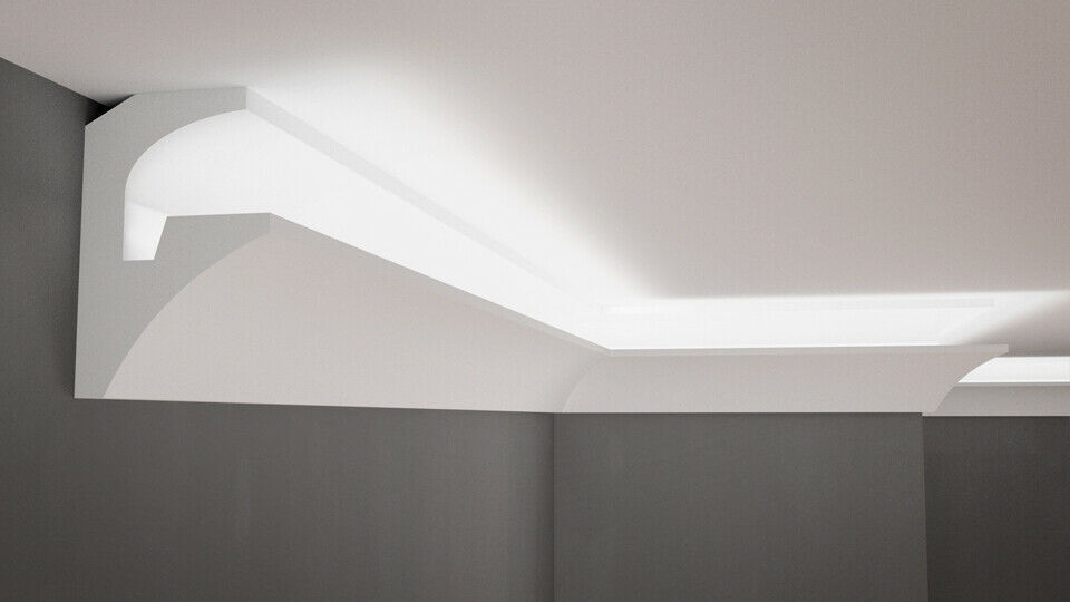 LED COVING Cornice XPS Lighting Uplight FLAT WALL SIDE-LIGHTING ...