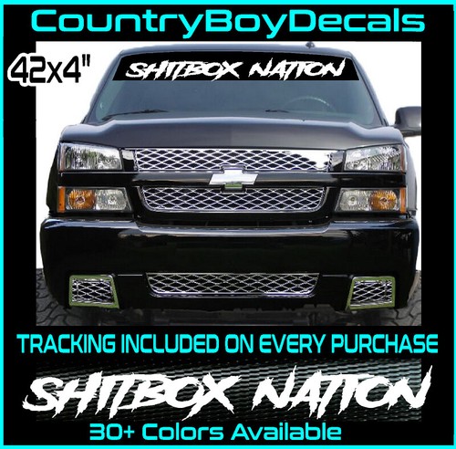 SHITBOX NATION 42" Windshield Vinyl Decal Sticker DIESEL TRUCK JDM Car ...