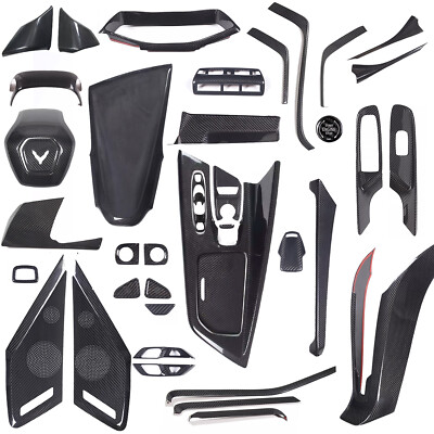 Real Dry Carbon Fiber Full Interior Dash Trim Cover Set Fits Corvette ...