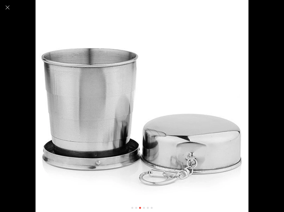 Travel Stainless Steel Portable Outdoor Collapsible Cup Mug Survival ...