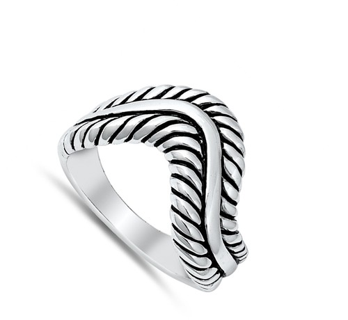 Oxidized Wave Rope Wide Heavy Ring New .925 Sterling Silver Band Sizes ...