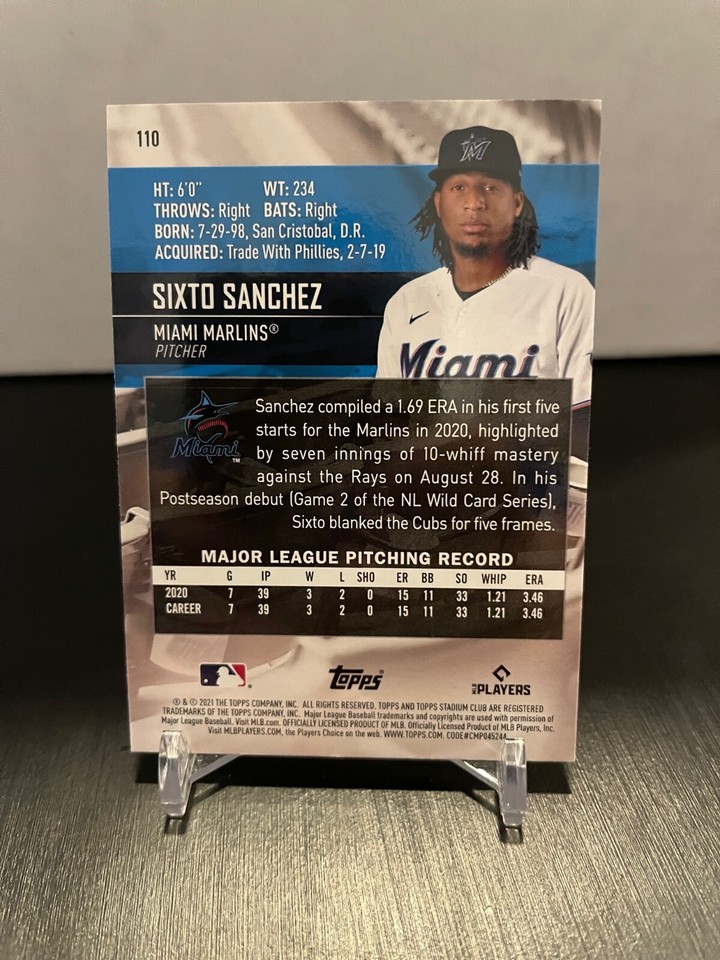 Sixto Sanchez 2021 Stadium Club #110 Black & White - RC | eBay