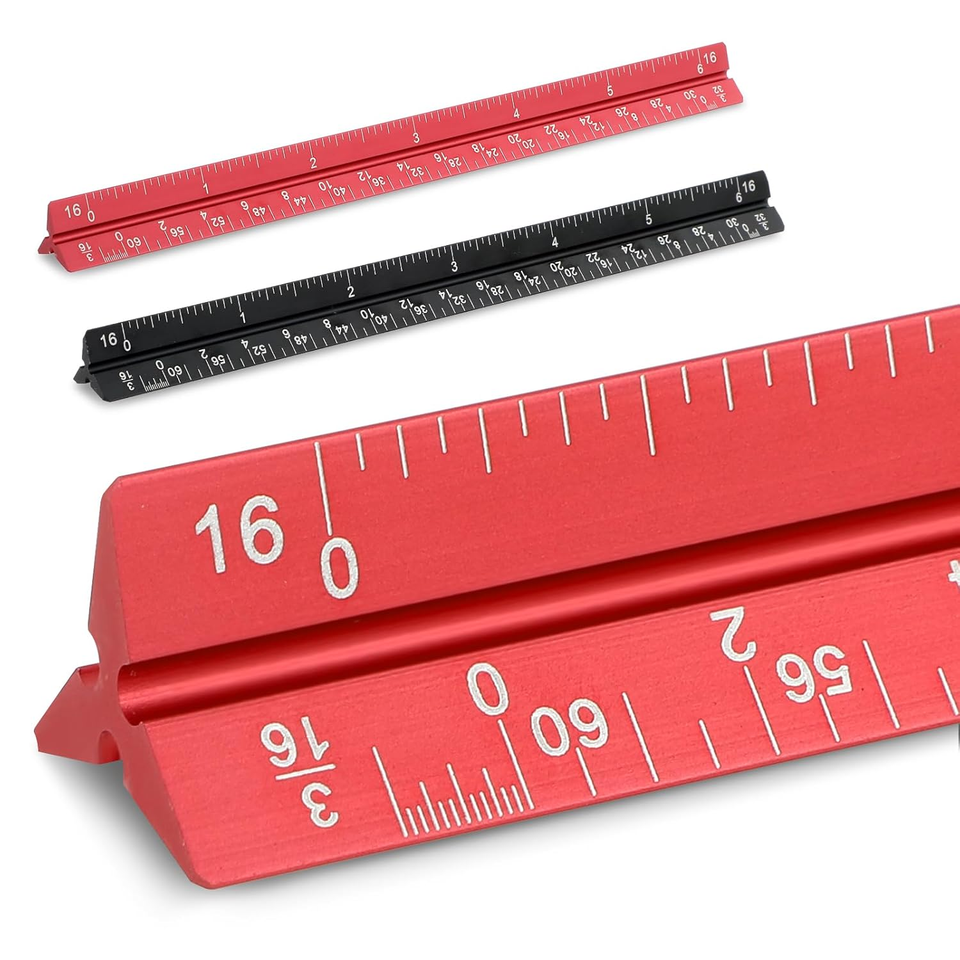 6 Inch Architectural Scale Ruler, 2 Pcs Small Engineer Scale Ruler Set ...