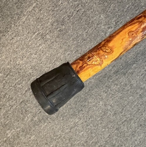 Vtg 1933 German Walking Stick Hiking Cane W Metal Medallions Badges | eBay