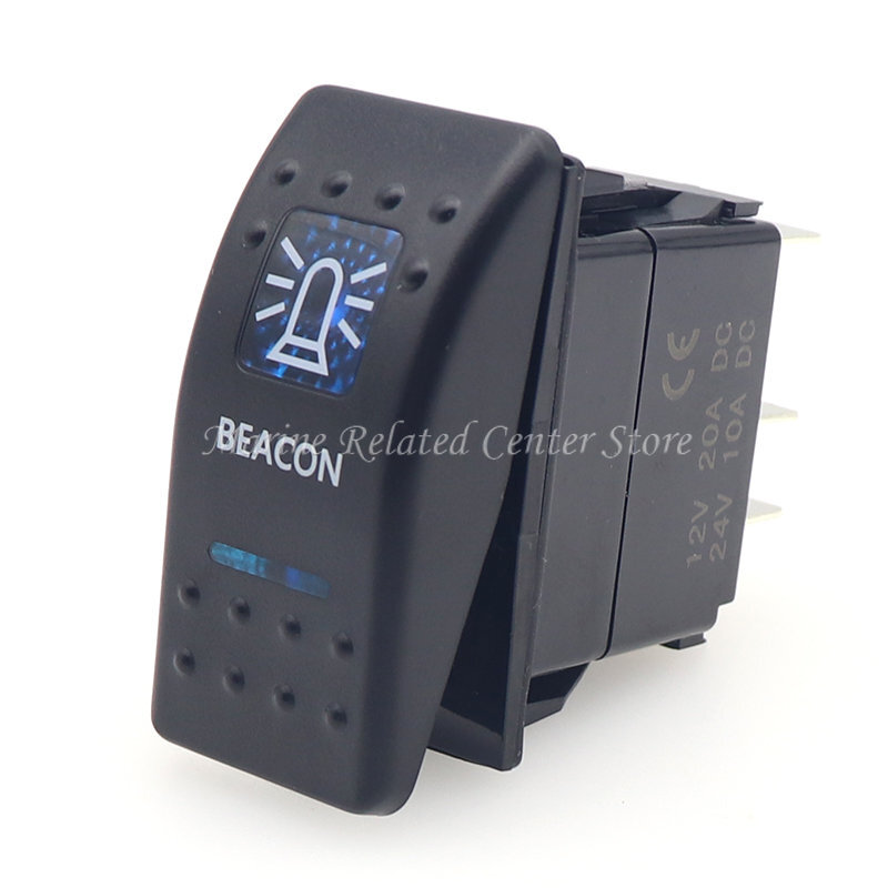 LED Light Rocker Toggle Switch On Off 12V Boat Car Blue Red for Carling ...
