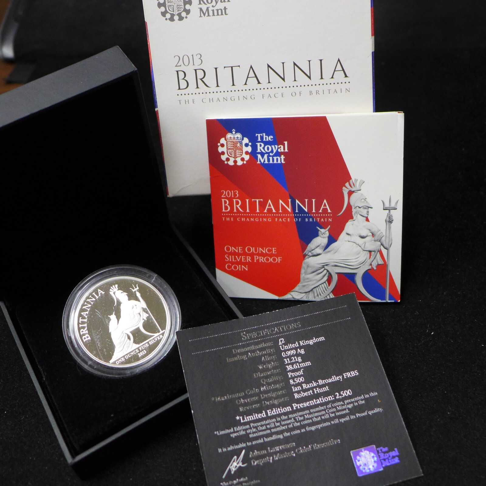 2013 Great Britain 2 Pound 1 Oz Proof Coin Britannia - Box & COA | eBay