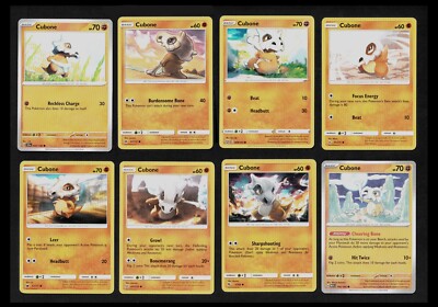 Cubone Pokemon Card Collection Set of 8 English Cards Cute Vintage 151 ...