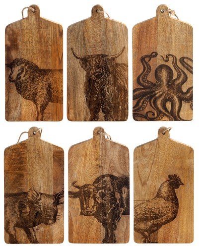 Wooden Cheese Board / Chopping Cutting Board - Animal Designs - 30cm ...