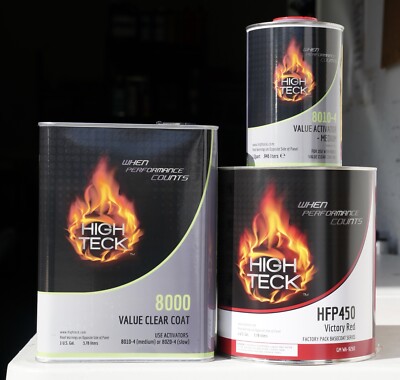 High Teck Victory Red Basecoat Paint & Clearcoat Gallon Kit GM 9260 ...