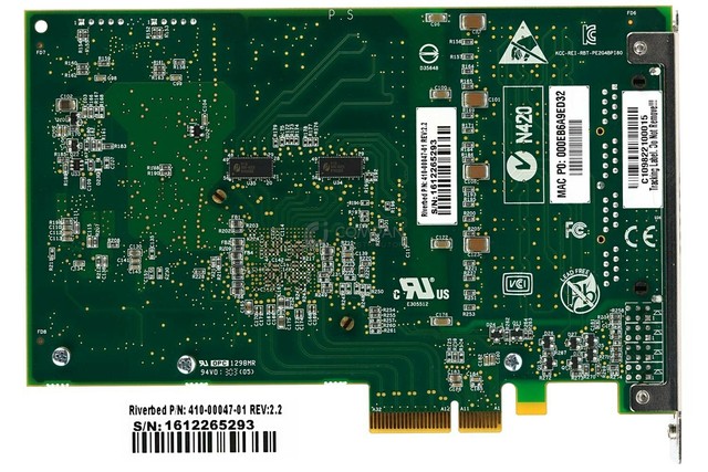 Riverbed 410-00047-01 Quad Port Gigabit Bypass PCIe Network Card for ...