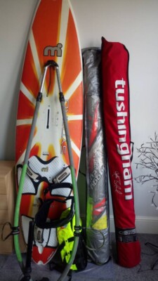 2 Full windsurfing sets sails wetsuits. Etc. | eBay