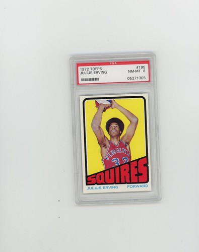 1972 Topps Basketball PSA 8 #195 Julius Erving Centered Blazer with NO ...