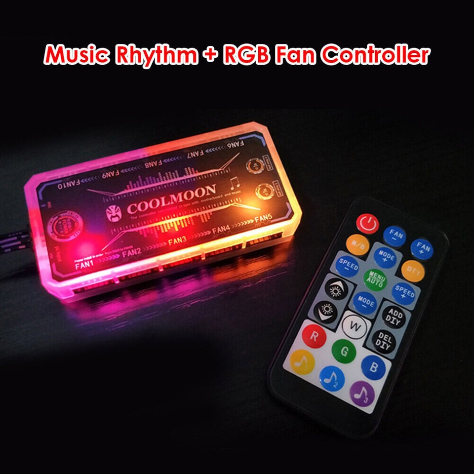 12cm RGB Remote Control Computer Fan Controller 12V PC Chassis Silent ...