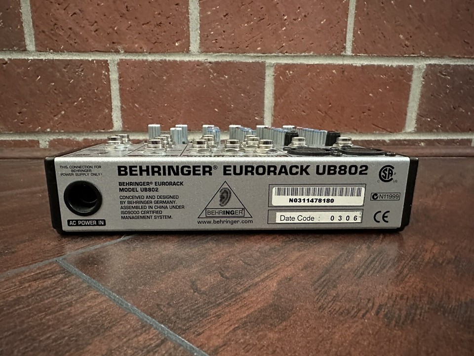 Behringer Eurorack UB802 Ultra-Low Noise 8 Input 2 BUS Mixer with OEM ...