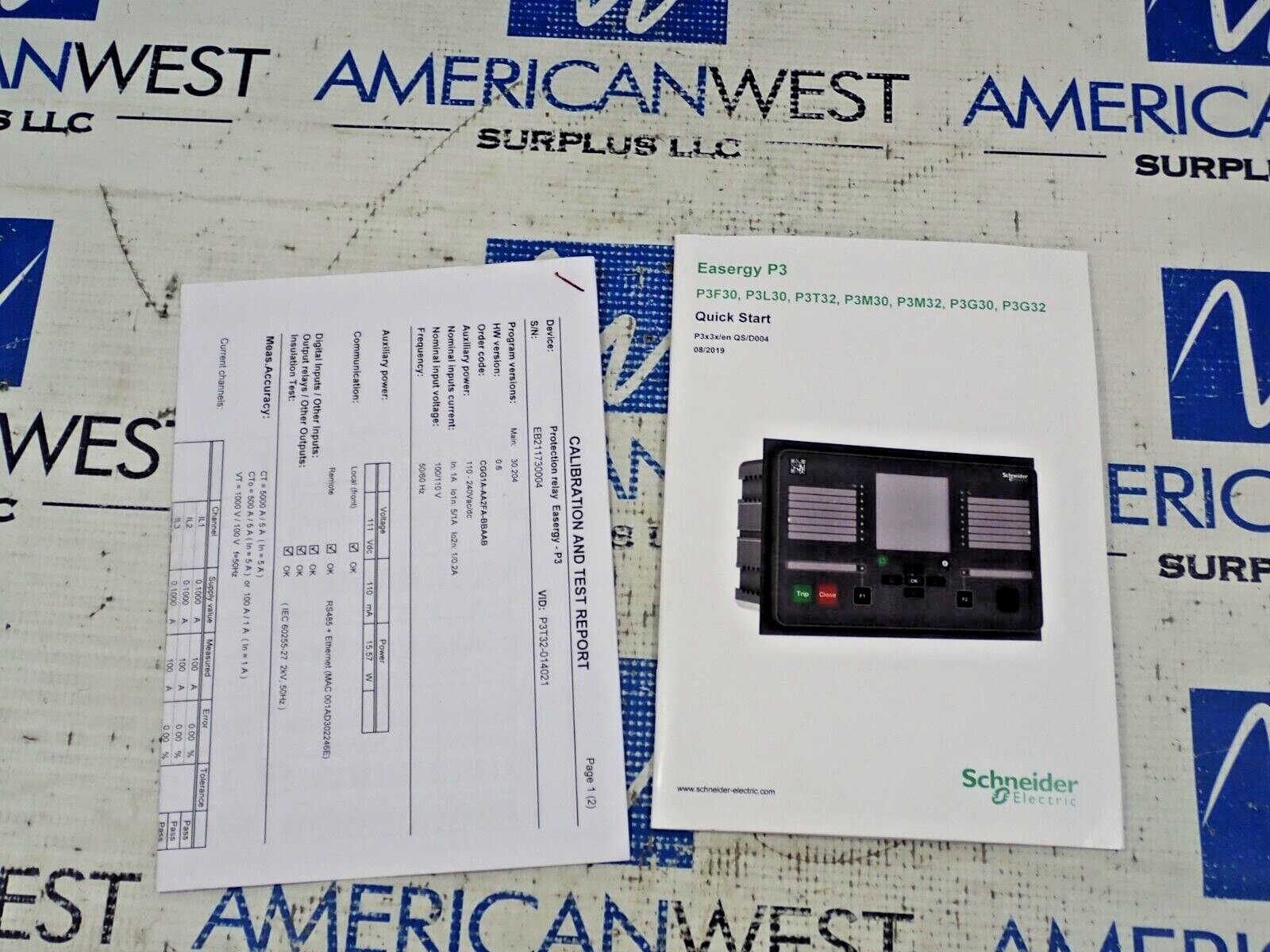 New Schneider Electric Easergy P3 P3T32-CGG1A-AA2FA-BBAAB Protection ...
