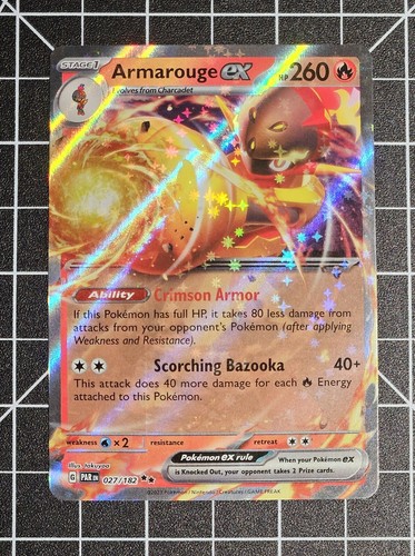 Pokemon TCG - Armarouge ex - 027/182 Paradox Rift - Double Rare Holo | eBay